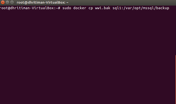 sql1996: DATABASE BACKUP AND RESTORE IN DOCKER