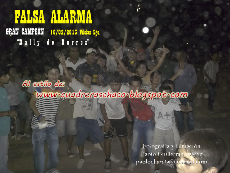 Cuadreras Chaco 2021: SÁBADO 16/02/2013 "RALLY DE BURROS" Vilelas Sgo ...