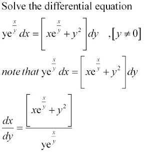 mixture: non homogeneous equation with the substitution x=vy