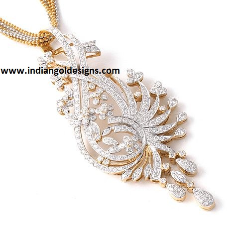 Gold and Diamond jewellery designs: gorgeous designer Diamond pendant ...