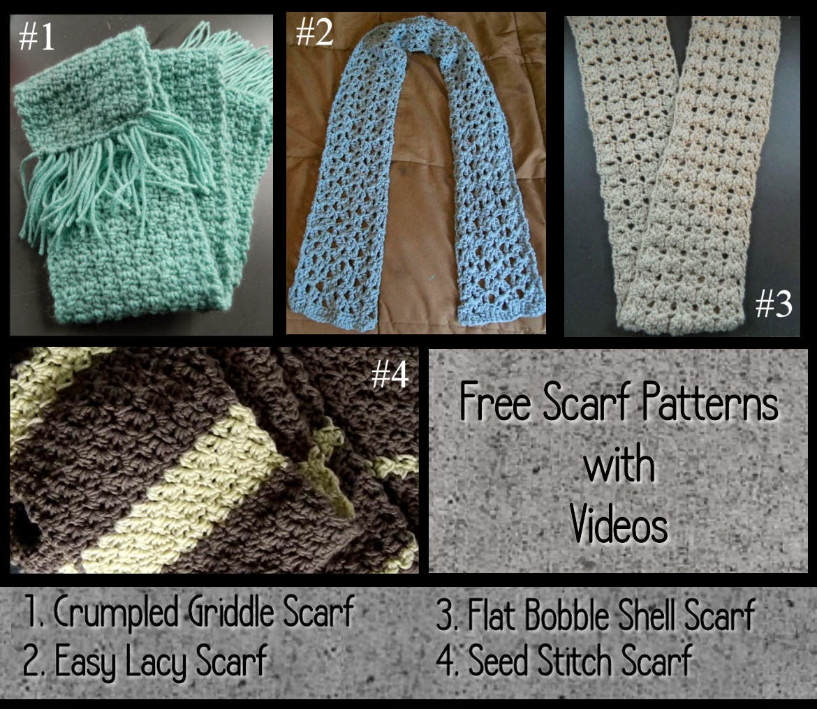 Heather's Crochet Designs: 4 Free Crochet Scarf Patterns with Videos
