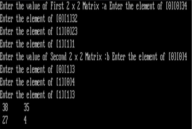 A C Program of Sum of Two Matrix