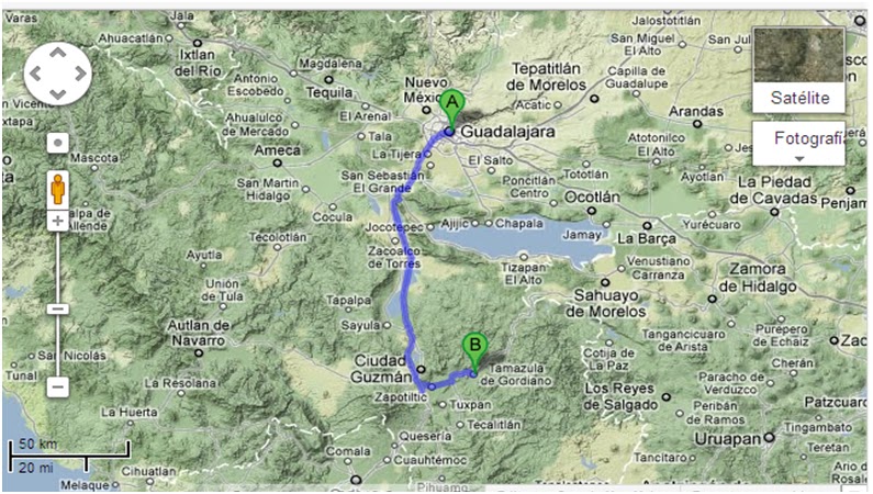 Tamazula De Gordiano: Mapas del sitio
