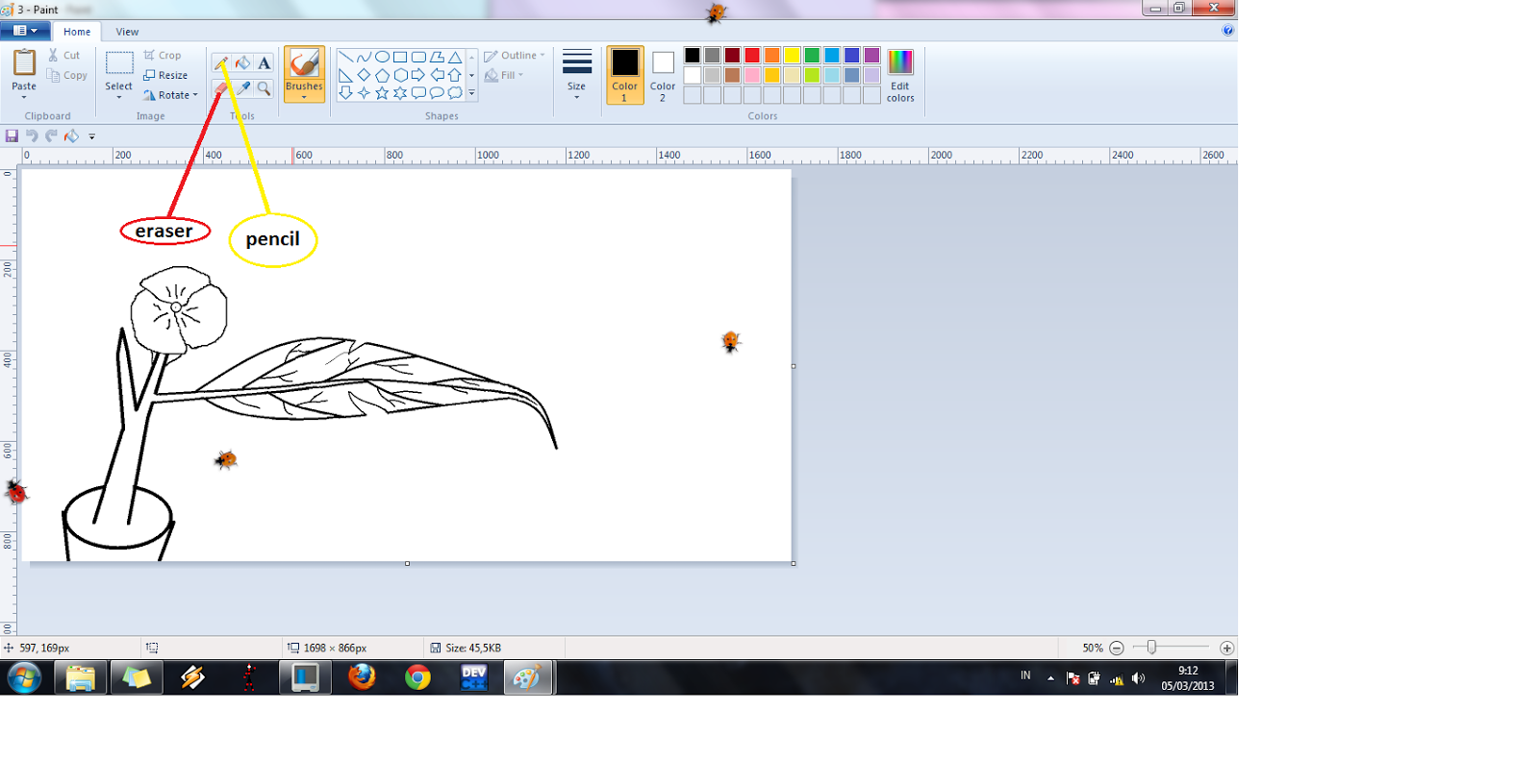 Cara membuat gambar menggunakan paint dan pemberian warna menggunakan ...