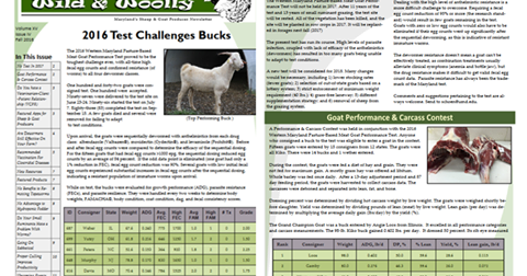 Western Maryland Pasture-Based Meat Goat Performance Test: Goat Test ...