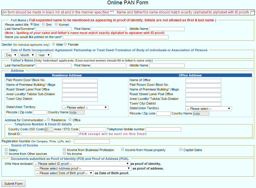 PAN Card Apply Online [Form 49A] - VSolution