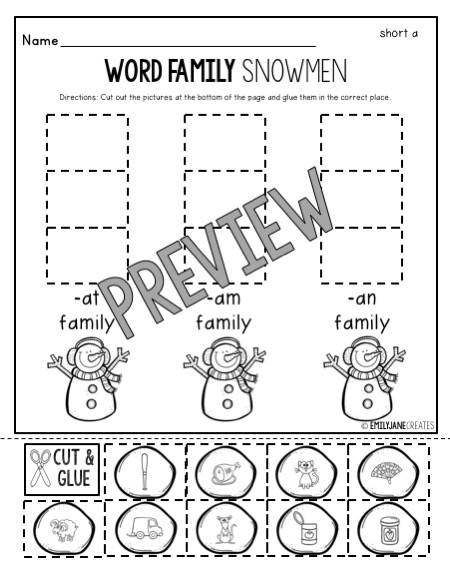 Emily Jane Creates: DECEMBER NO PREP KINDERGARTEN PACKET-OVER 100 PAGES!
