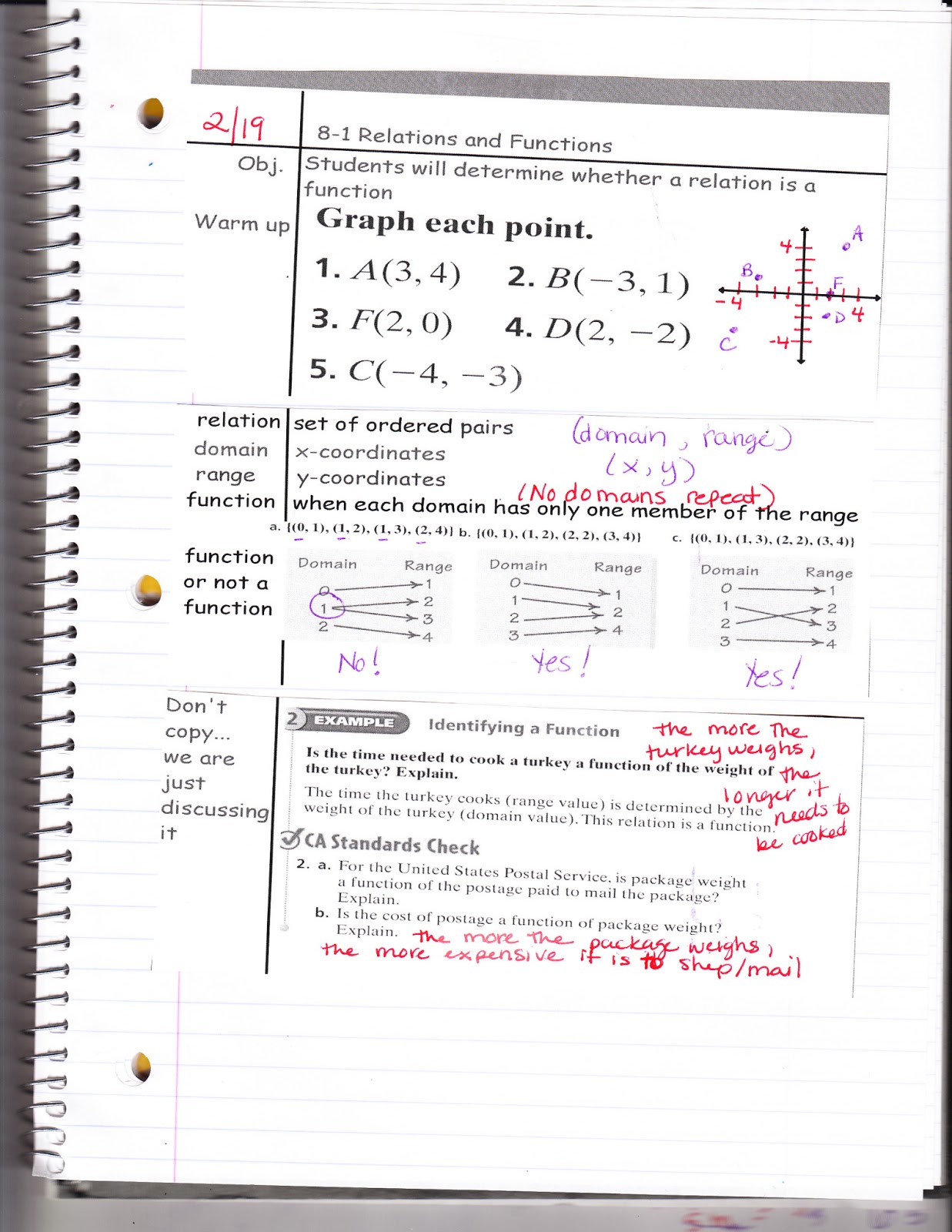 Ms. Jean's Classroom Blog: 8-1 Relations and Functions