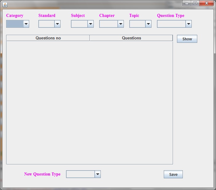 Core Java: Quick Question Paper Setter