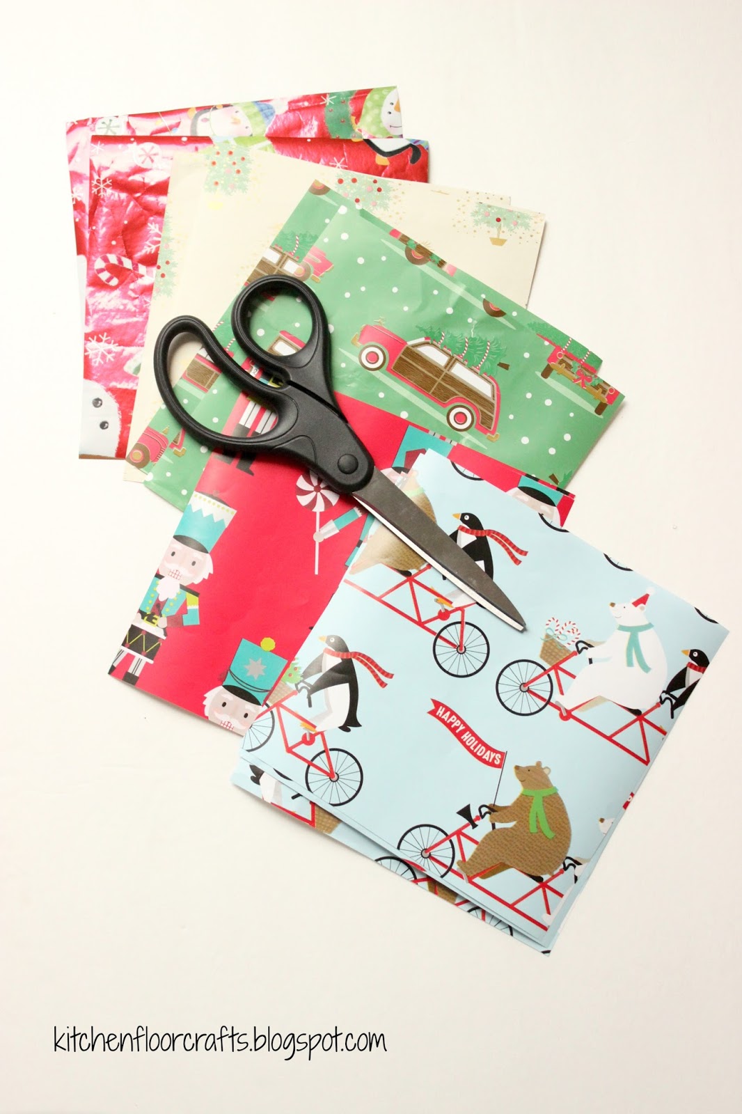Kitchen Floor Crafts: Wrapping Paper Origami