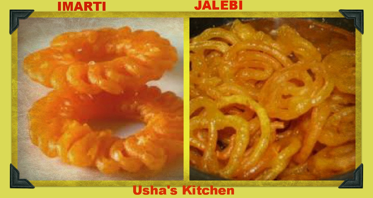 USHA'S KITCHEN: What is Imarti \ Emarti and Jalebi ...