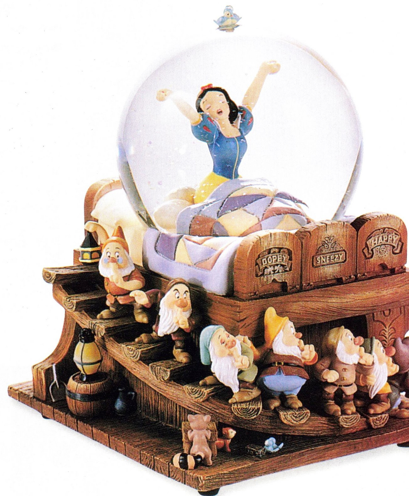 Filmic Light - Snow White Archive: Snow White In Bed Snowglobe - 2002