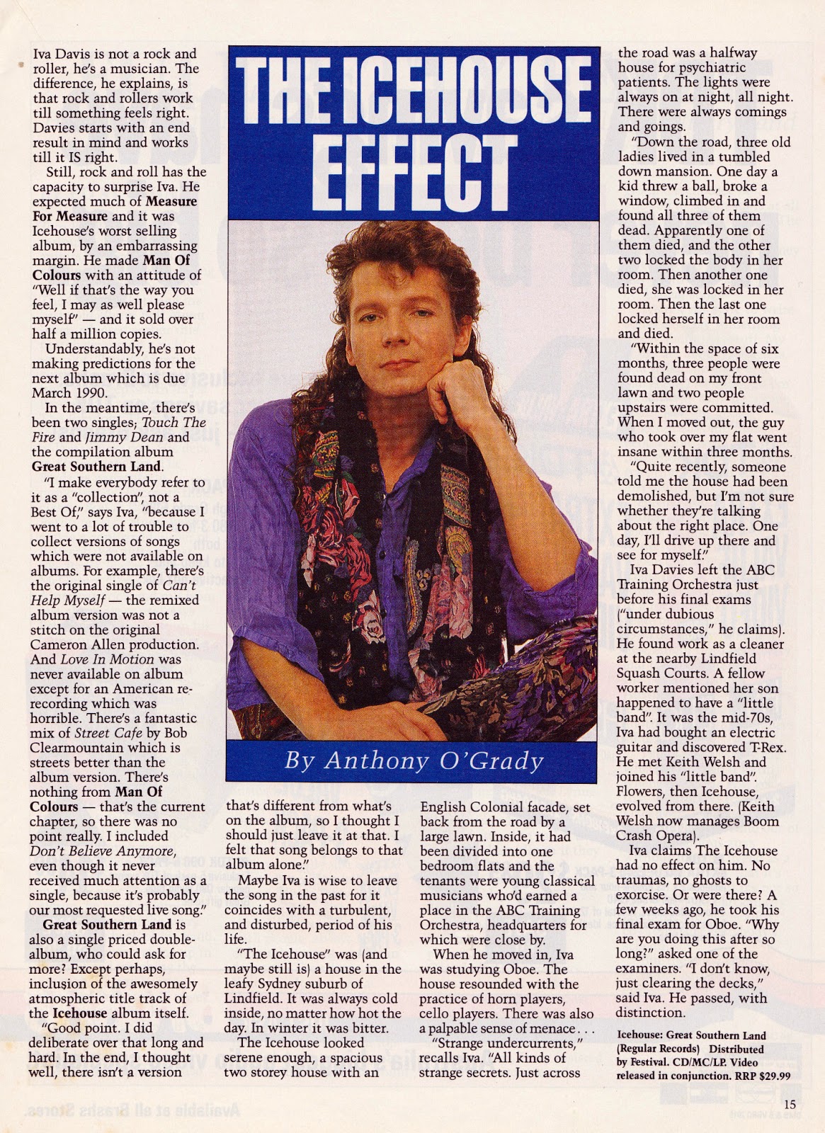 ELECTRONIC 80s - by Michael Bailey: ICEHOUSE - WHATS BEHIND A SONG?