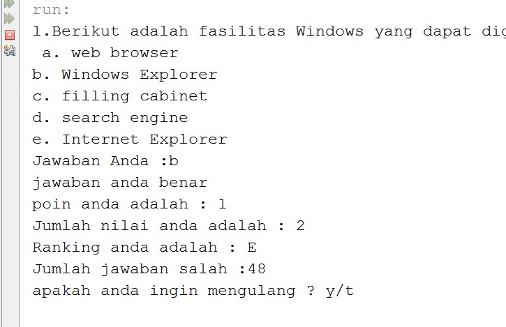Penerapan Metode Percabangan pada program Quis Java Netbeans