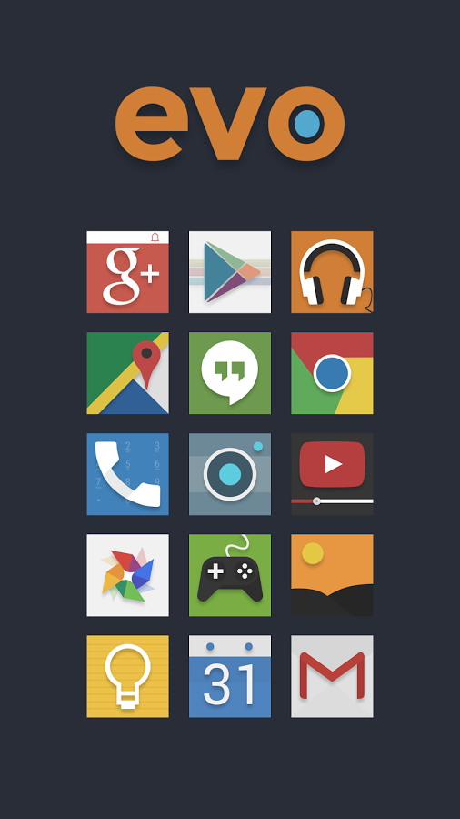 Full Apk: Evo - Icon Pack v.3.3.9