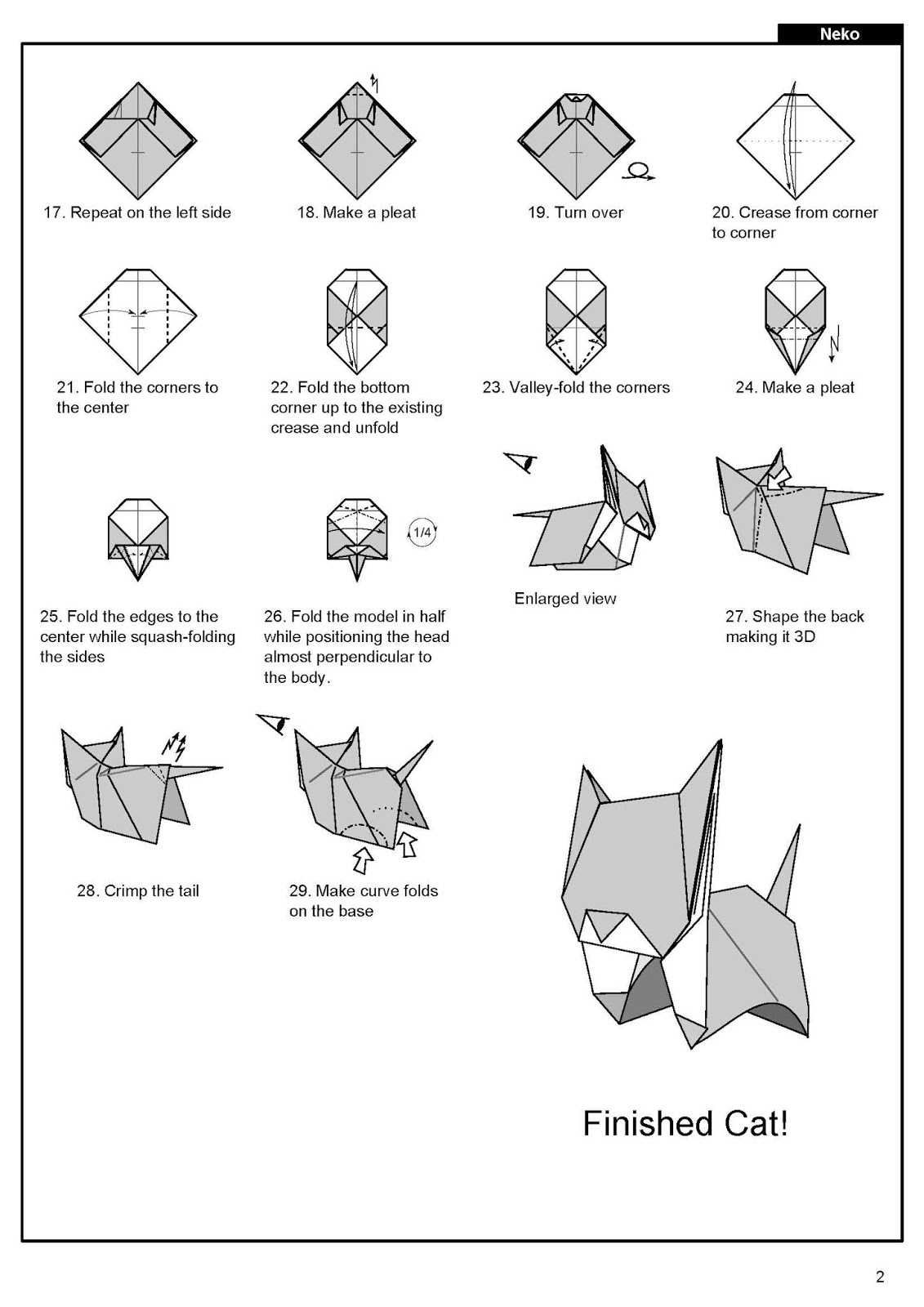 Diagram Neko Cat-Jo Nakashima - Ruby Book Origami