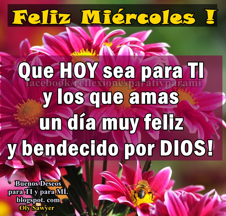 Buenos Deseos para TI y para MÍ: * FELIZ MIÉRCOLES ! Que HOY sea para ...