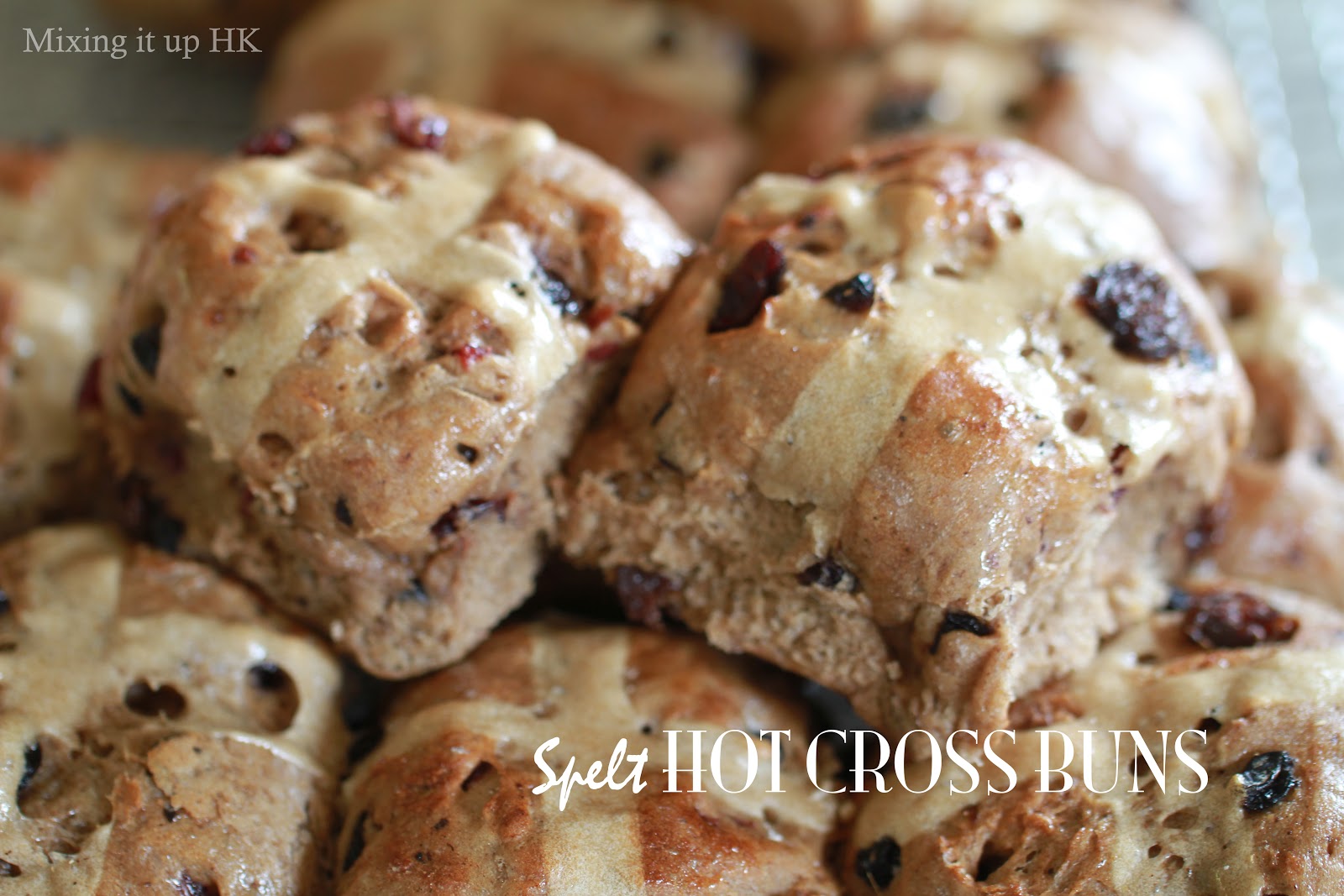Mixing it up in HK: Spelt hot cross buns