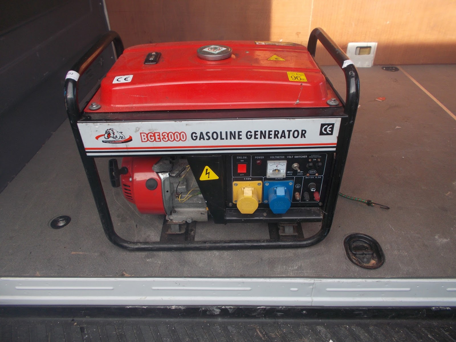 Clark trading and logistics UK : BGE 3000 petrol Generator 6.5 hp 2.8 kva