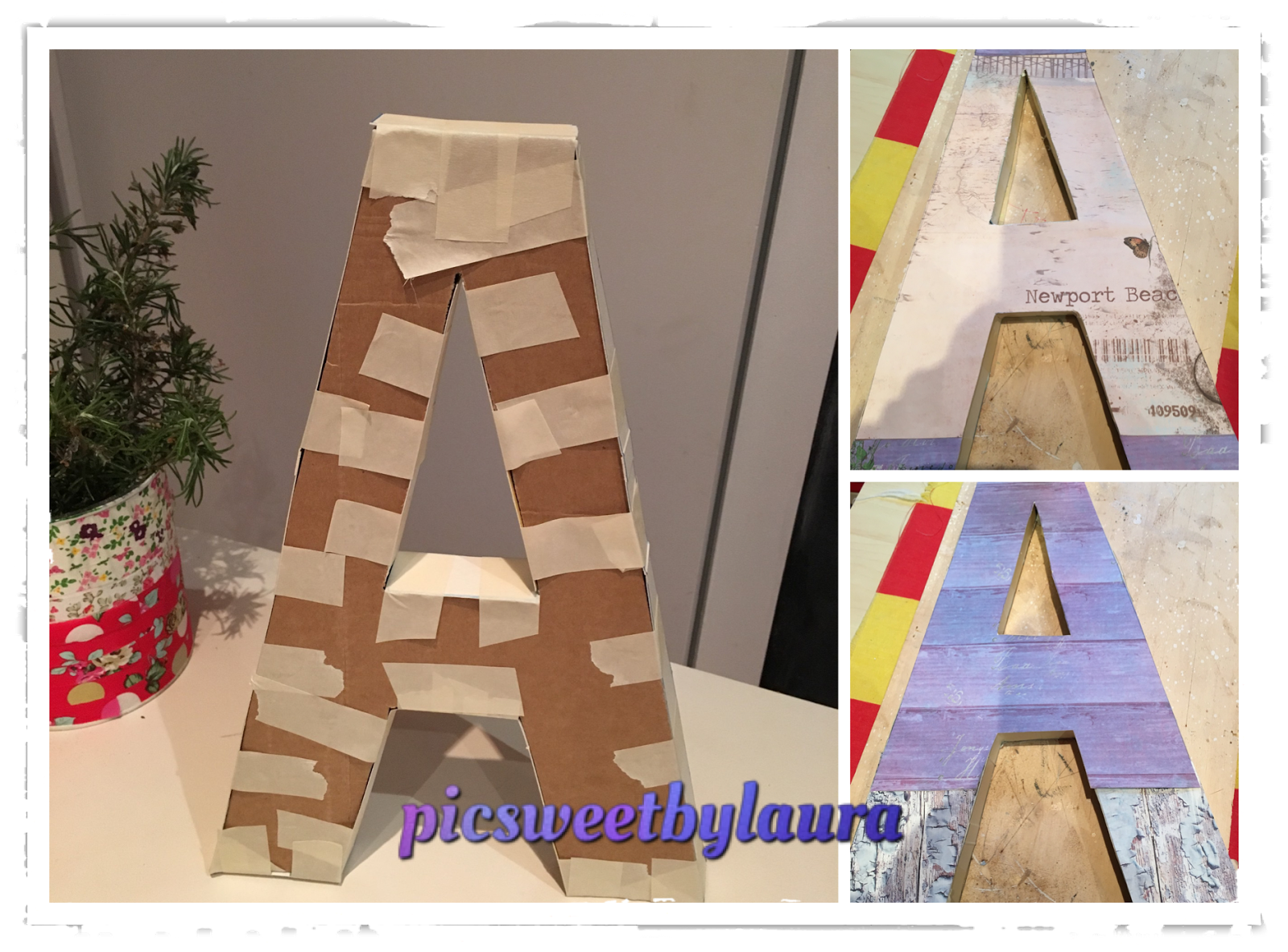 SWEETPIC by Laura: DECORAR UNA LETRA DE CARTÓN EN 3 SENCILLOS PASOS