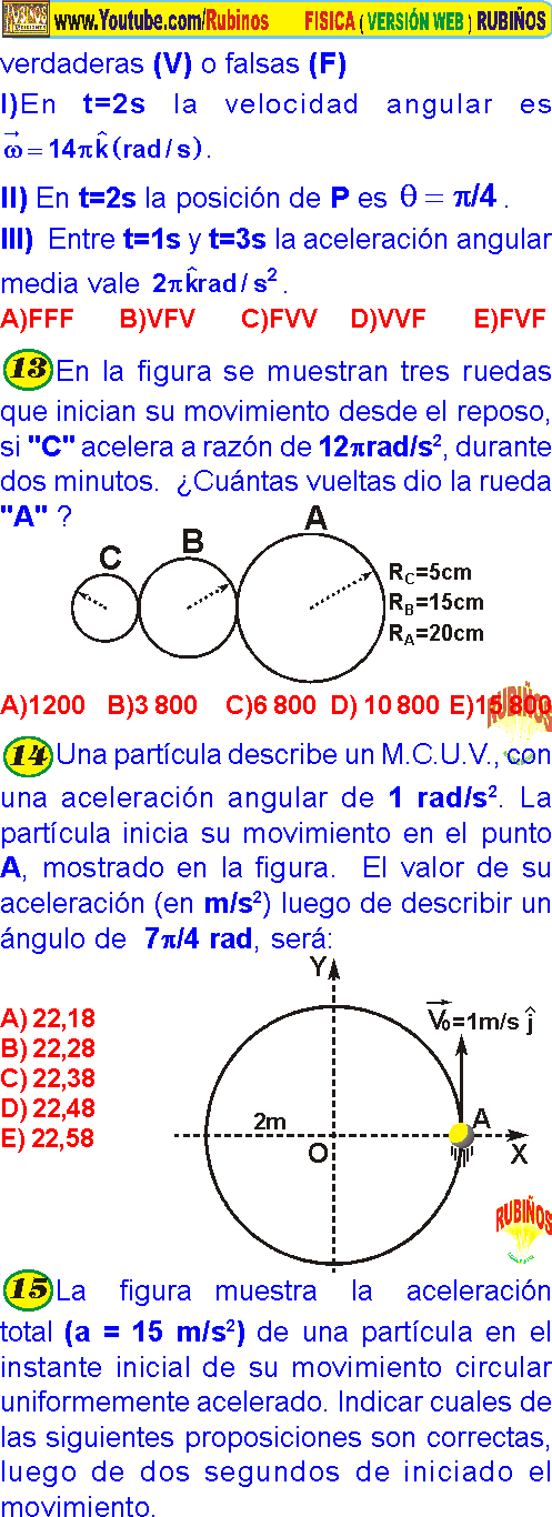 MOVIMIENTO CIRCULAR UNIFORMEMENTE VARIADO DE SECUNDARIA EJERCICIOS CON ...
