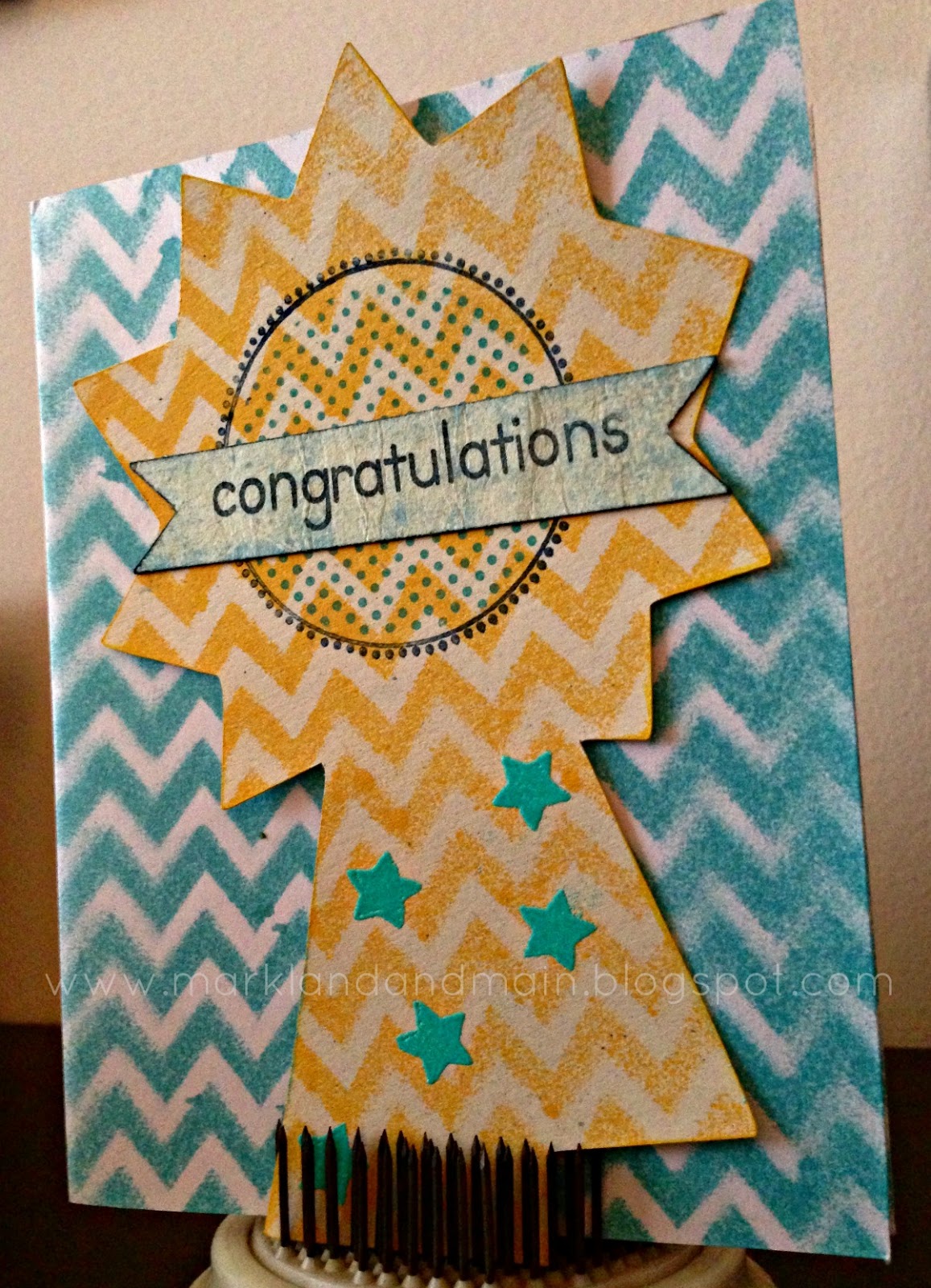 gel-à-tins: congratulations award pin/card.