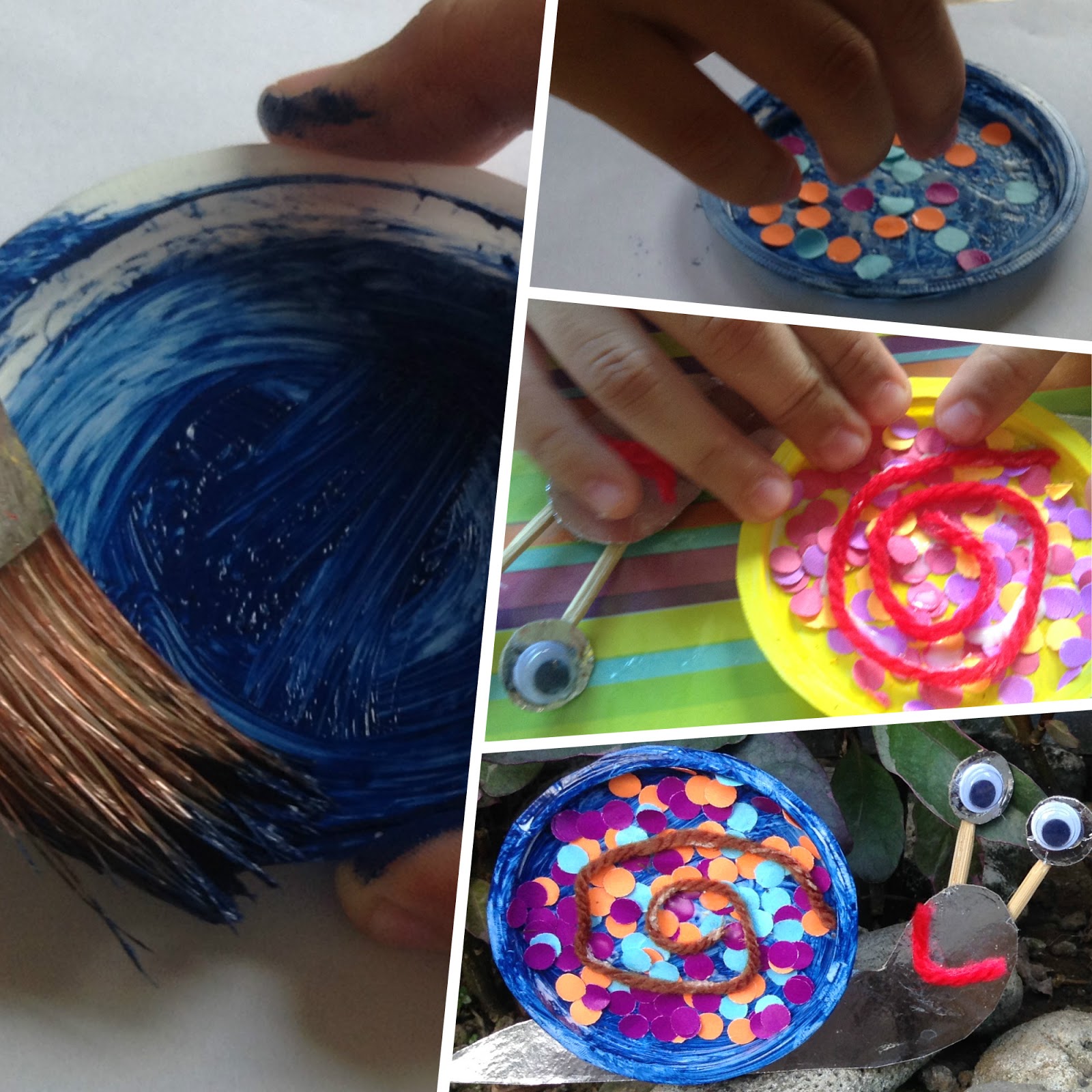 Snail Craft: Snail Out Of Disposable Cup Lid | Home Learning Art ...