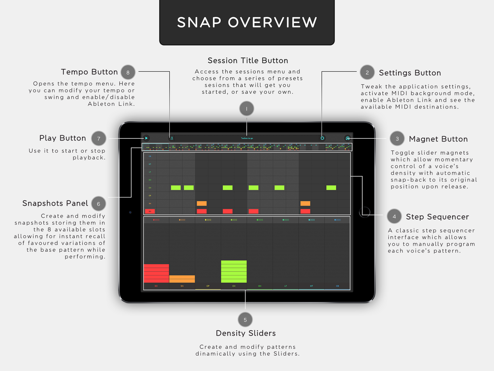 MATRIXSYNTH: Reactable Introduces SNAP Drum Machine for iOS and Android