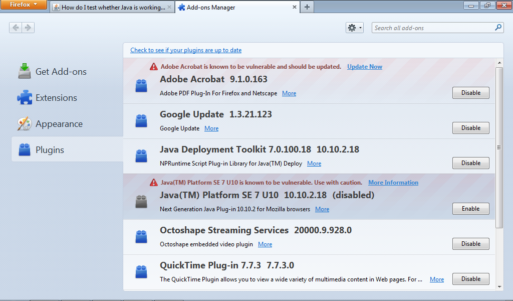Java-Buddy: How to disable Java on Firefox?