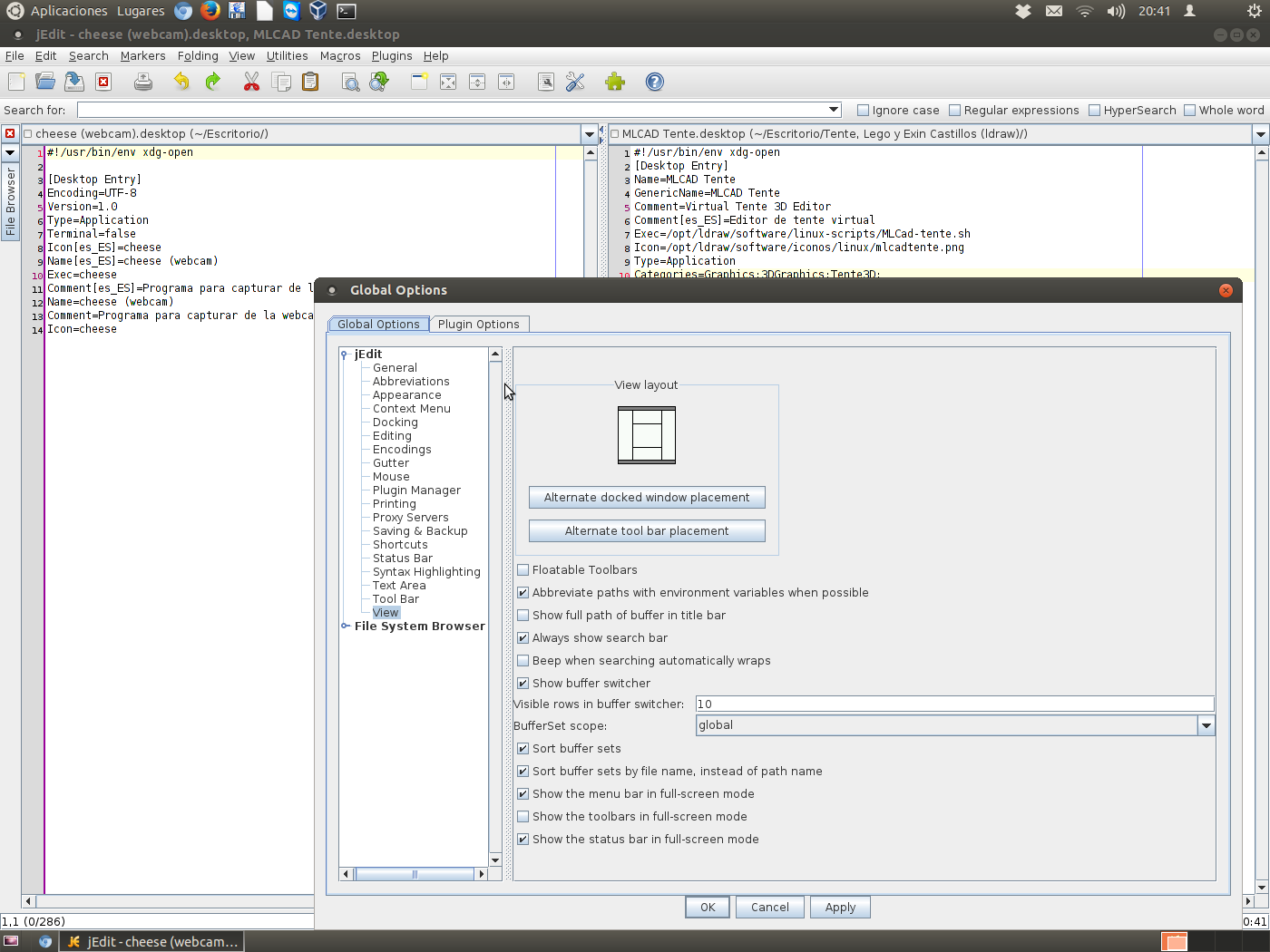Selections of M.O.L (on English): jEdit, optimal configuration for ...