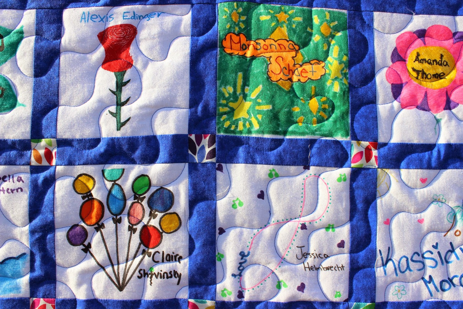 Katie's Quilts and Crafts: Finished Graduation Memory Quilt