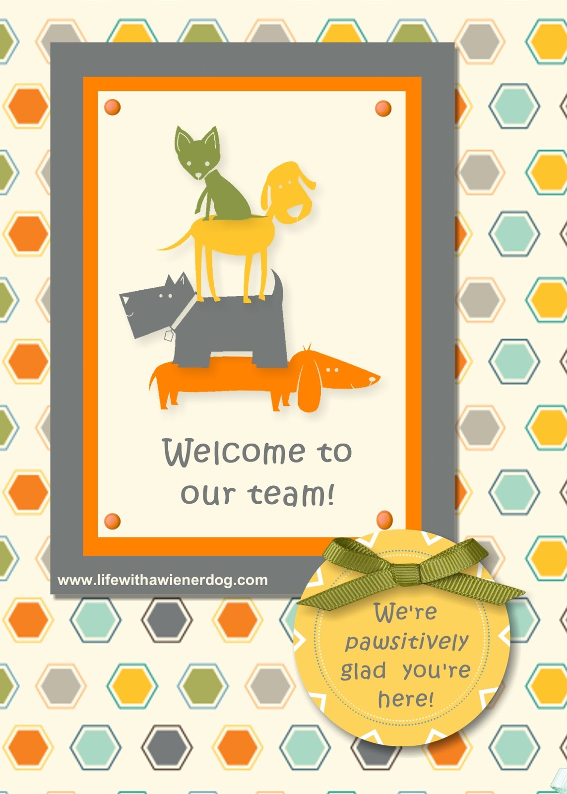 Life with a Wiener Dog: MDS Monday Welcome Card