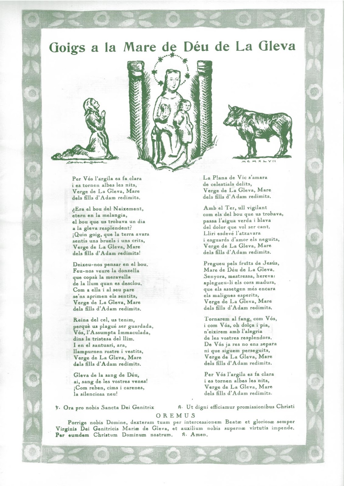 ELS NOSTRES SANTS: MARE DE DÉU DE LA GLEVA
