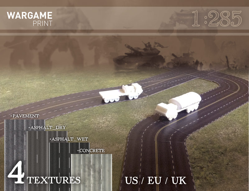 Wargame News and Terrain: WargamePrint: Modular Paper Modern Road 2D ...