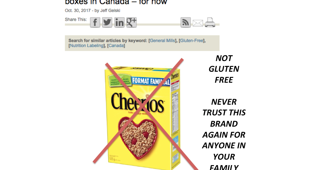 @GlutenFreeG: Gluten Free Cheerios Evil Joke On Celiac Disease