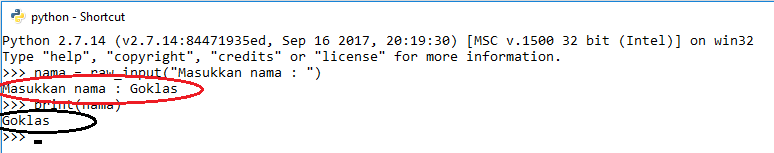 Ket : -> Didalam Lingkaran Merah itu adalah Input nya