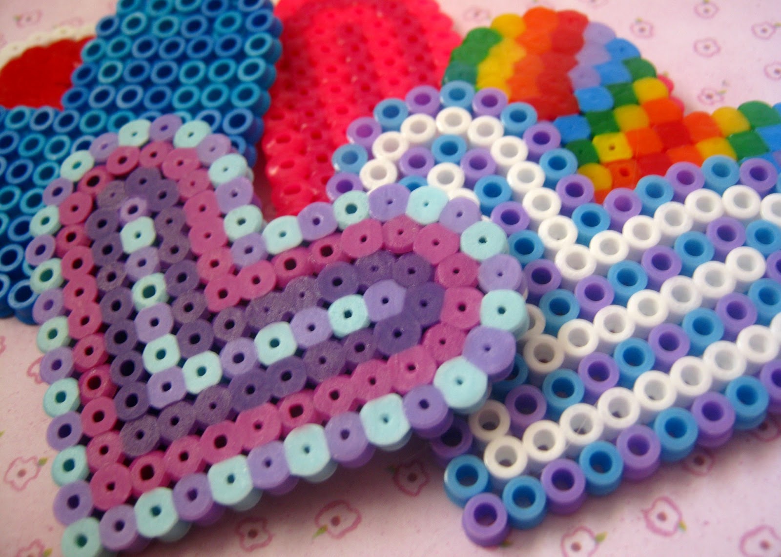 Purple Blossom: DIY Perler Beads Heart!