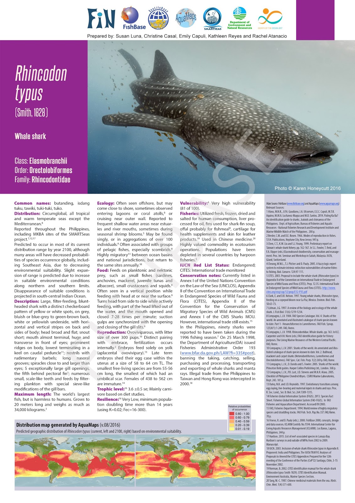 The SeaLifeBase Project: Ocean in focus: Species Fact sheets