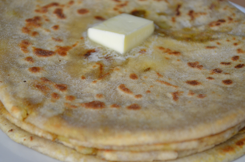 Aloo paratha (potato stuffed indian bread)
