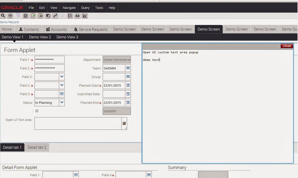 Siebel Open Ui Customisation Adding Popup Textarea In Siebel Openui