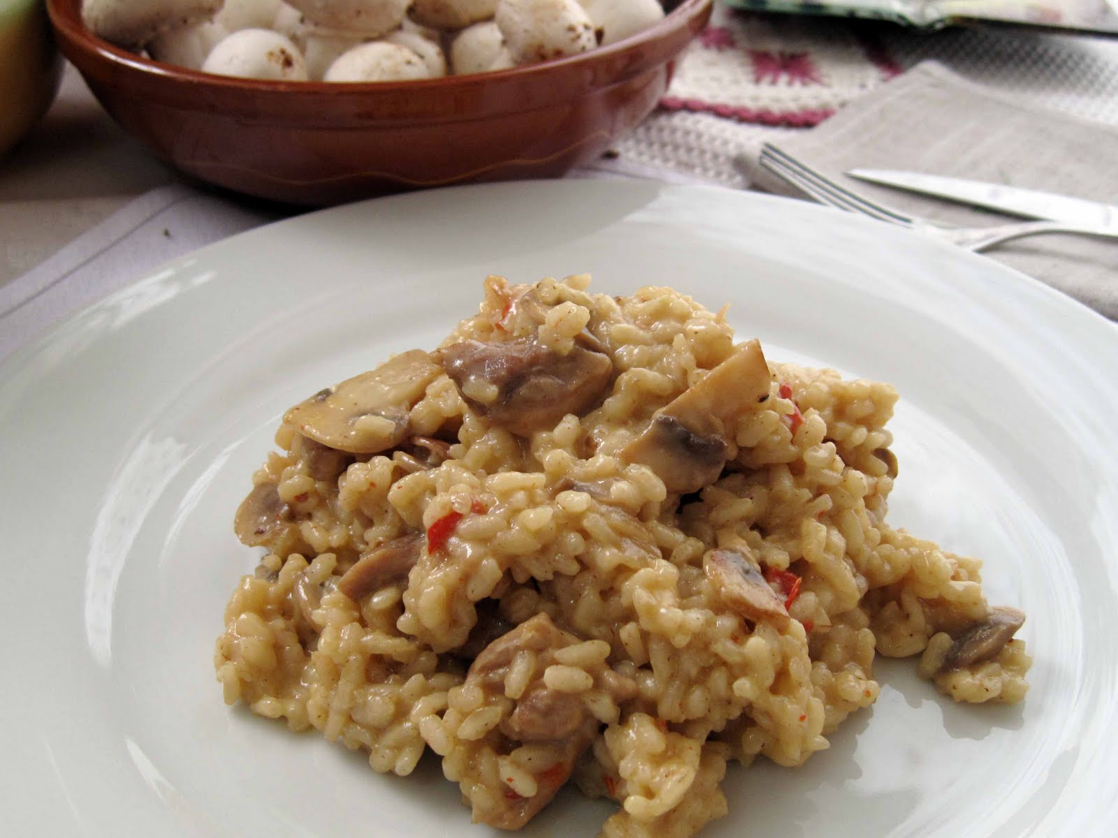 Mere mis recetas de cocina: Risotto de champiñones y pollo.