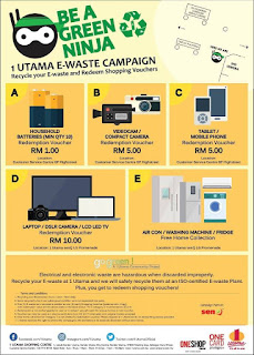 BestLah: 1 Utama E-Waste Campaign - FREE SenQ Shopping Voucher