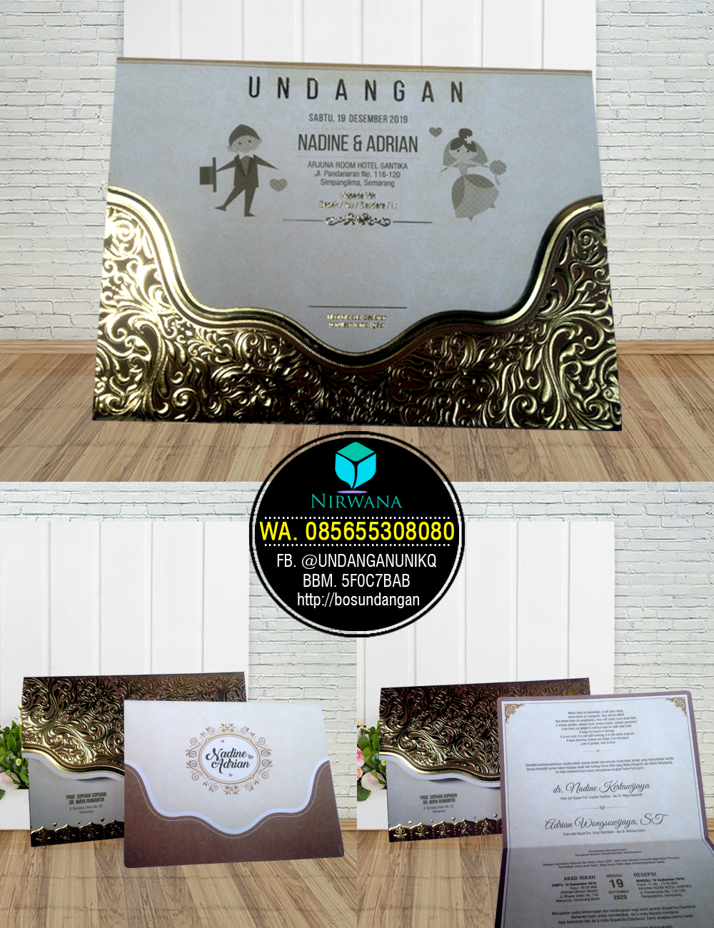 Undangan Seribuan Full Hot Print Mewah Desain Unik