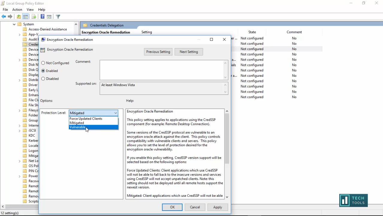 How to fix CredSSP encryption oracle remediation Error - Remote Desk Top
