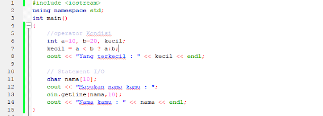 Penjelasan Dan Penulisan Operator Kondisi Ternary Dan Statement Inputoutput Pemrograman C