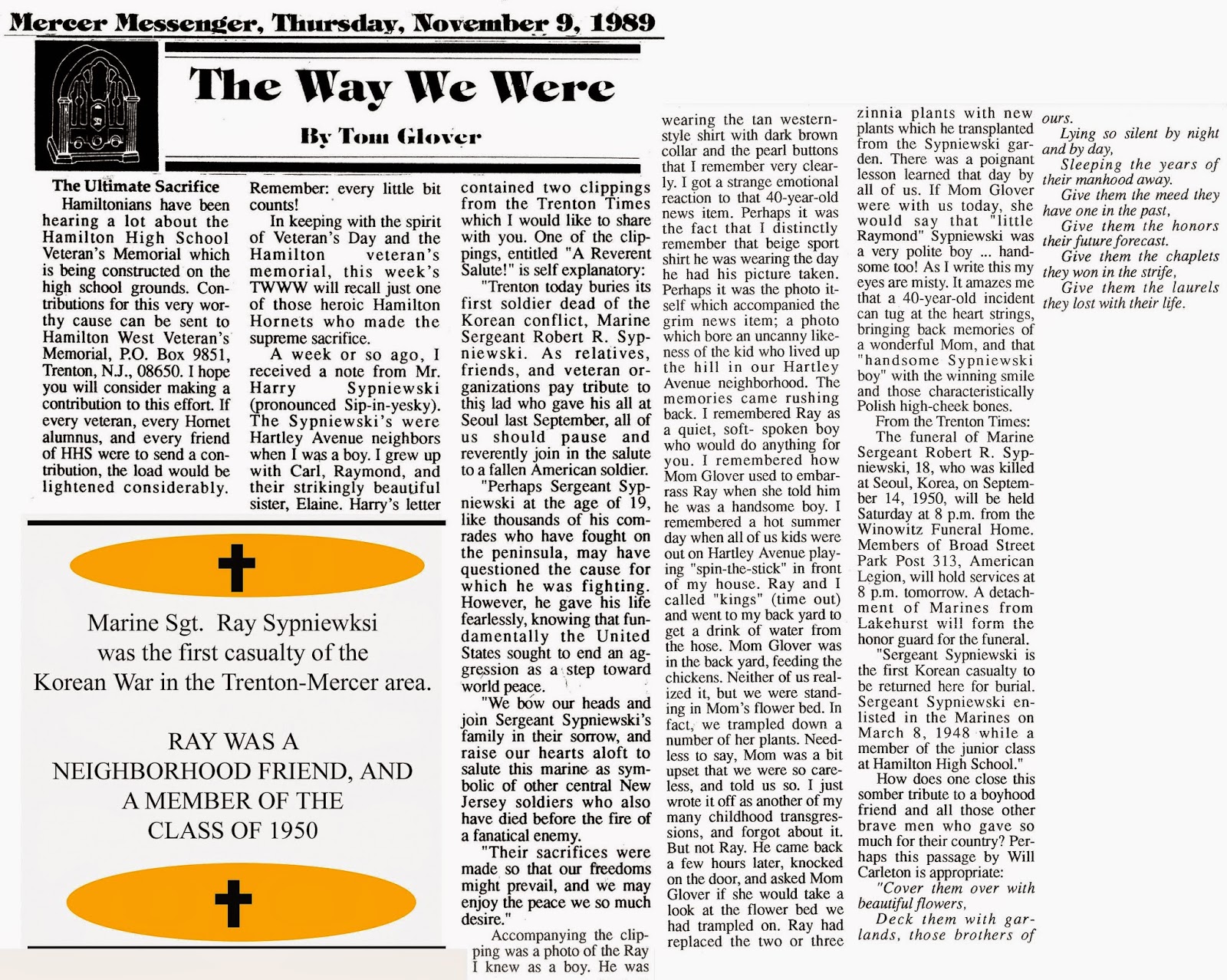 TOM GLOVER'S HAMILTON LIBRARY SCRAPBOOK: LOCAL HISTORY WITH A PERSONAL ...