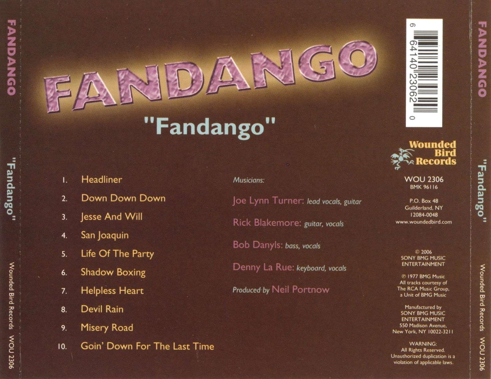 1977 "Fandango" - Fandango - Rockronología