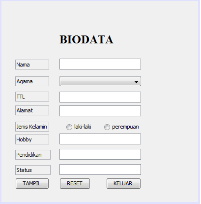 Cara Membuat Biodata Di Java Biodata Java Diri Netbeans Rti Dibawah ...