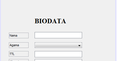 Program Biodata Diri Menggunakan Java NetBeans