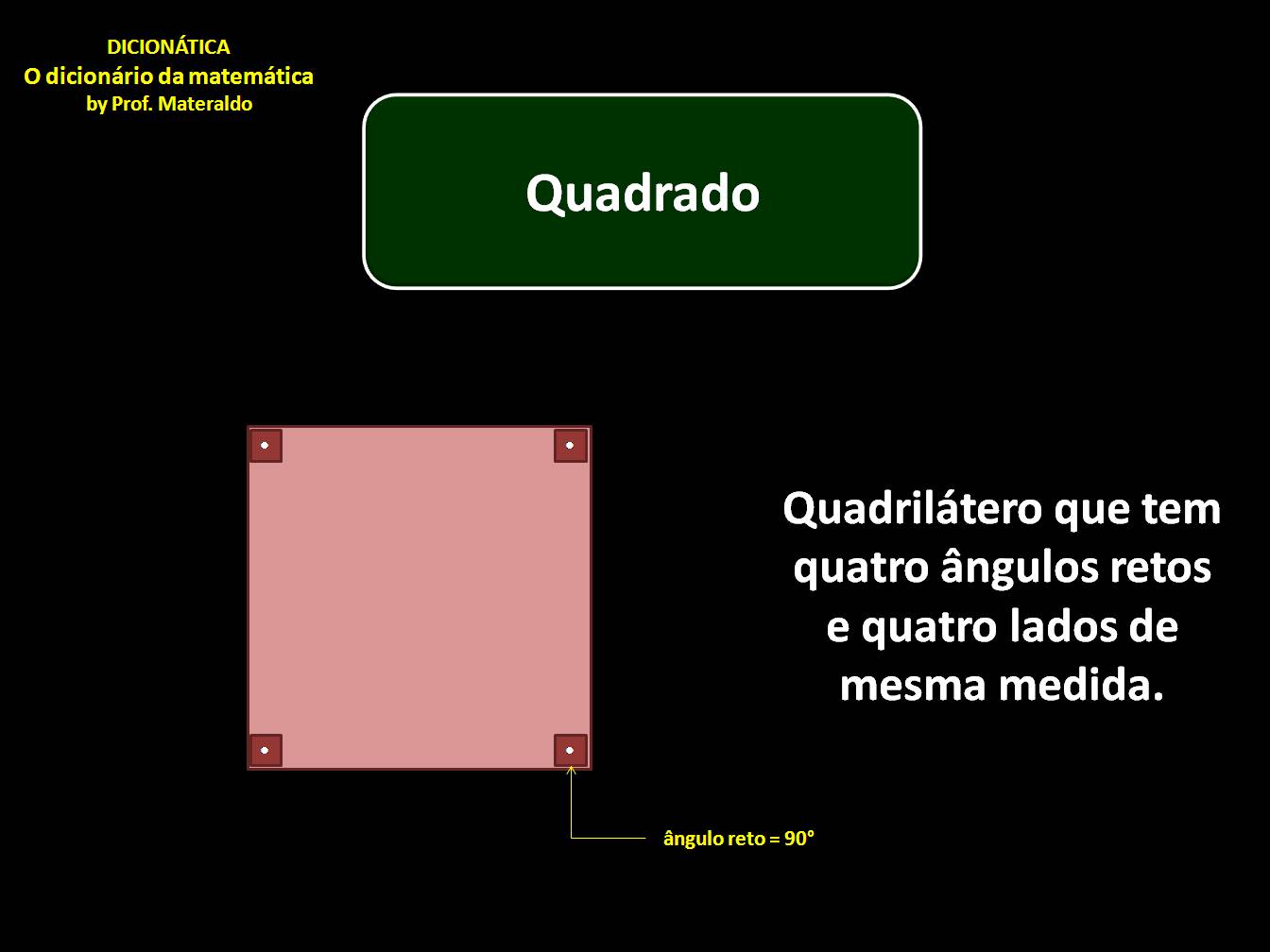 DICIONÁTICA - O dicionário da matemática: Quadrado